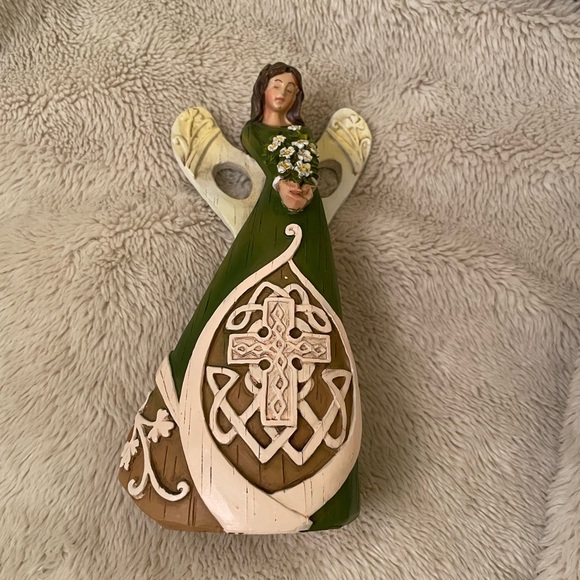 Art | Green Angel Figurine With Celtic Design | Poshmark